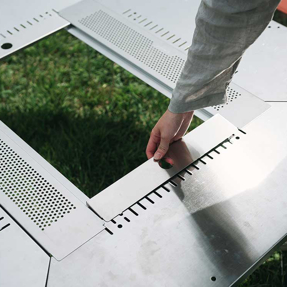 Snow Peak Jikaro Fire Ring Table 2-Unit Bridge - Outdoor Camping Grill ...