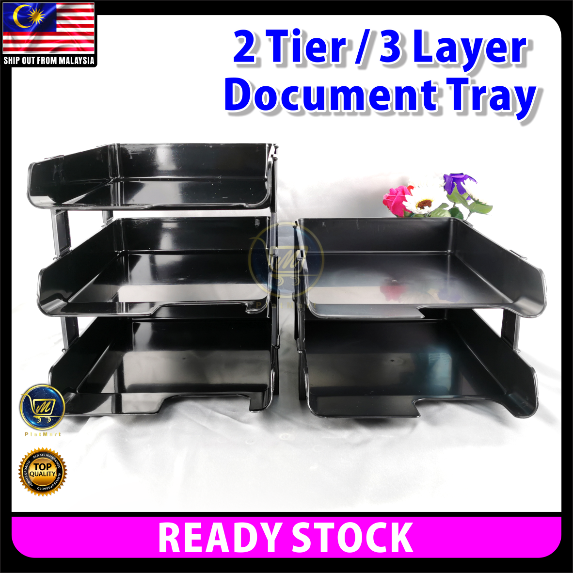 PlatMart - [READY STOCK] Document Tray 2 Tier / 3 Layer Desk File ...