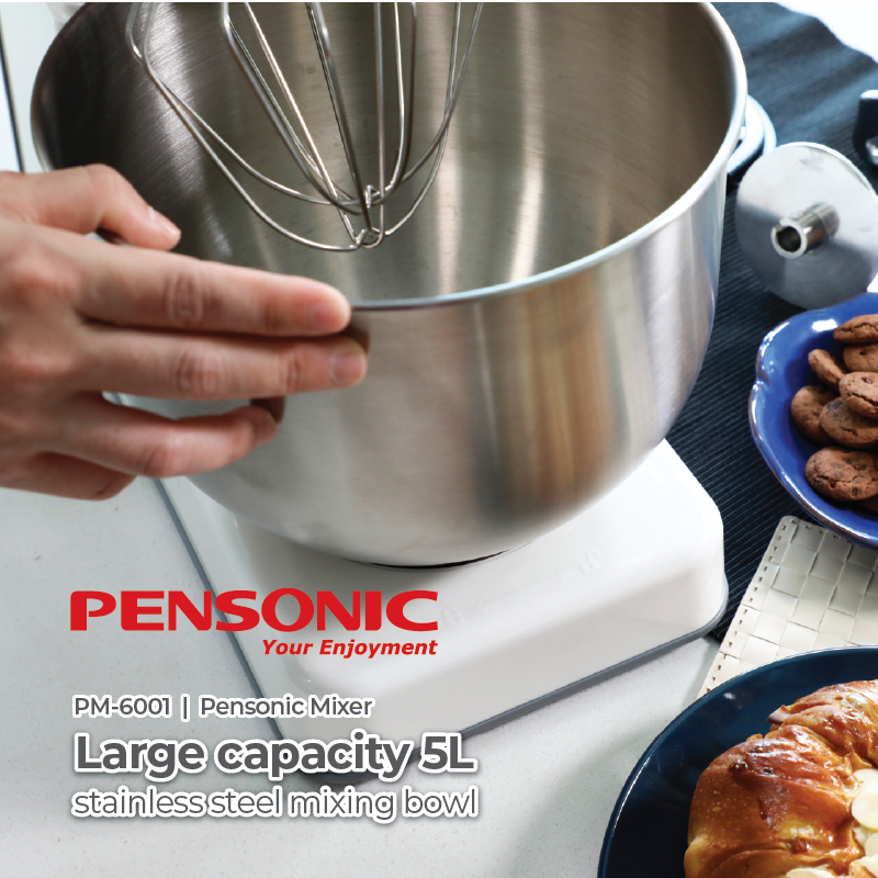 Pensonic Stainless Steel Bowl Stand Mixer Heavy Duty 5L For Cake PM ...