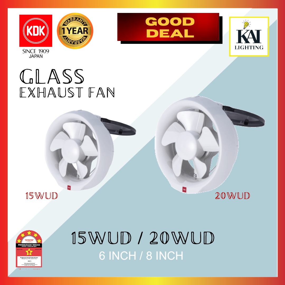 KDK 15WUD (15cm/6″) / 20WUD (20cm/8″) GLASS MOUNT PROPELLER EXHAUST ...