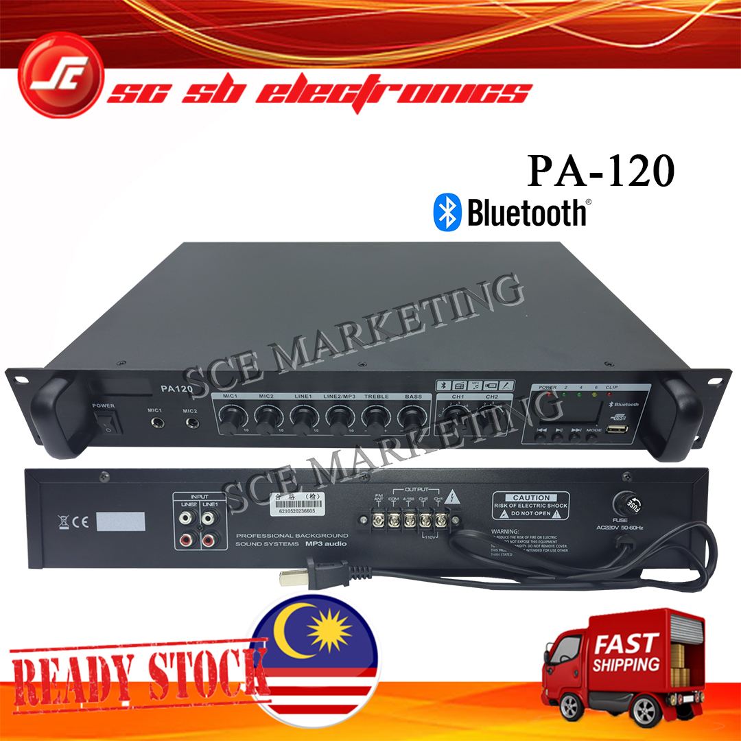 USB-120DTL PA-200 120W PA-120 200W PUBLIC ADDRESS AMPLIFIER W BLUETOOTH ...