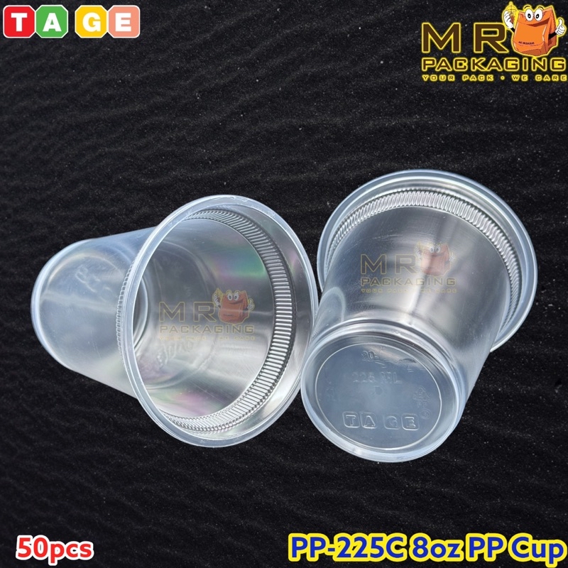 TAGE PP-225C 8oz PP Cup [ 50pcs± ] 8 oz Disposable Plastic Drinking Cup ...
