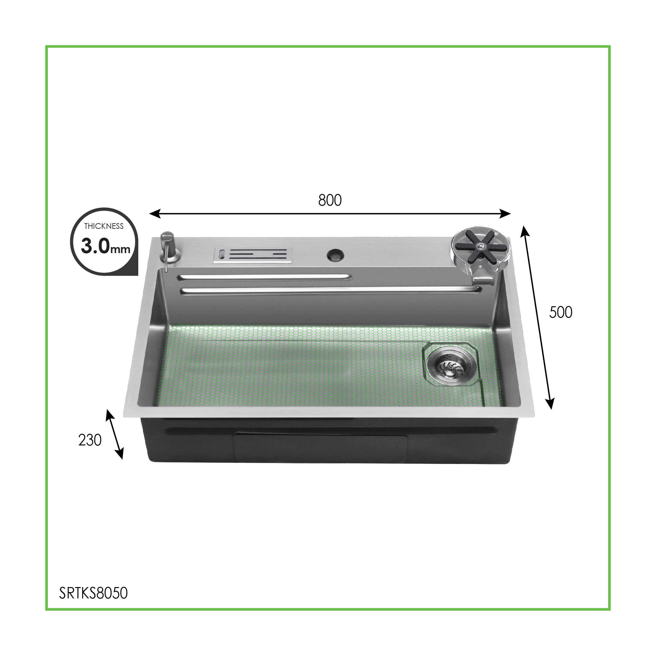 Sorento 80cm Honeycomb Multifunction Sink SRTKS8050 SUS 304 Material ...