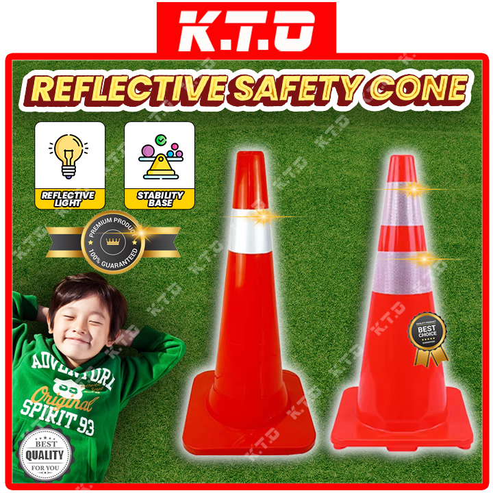 70cm / 77cm Portable Reflective Safety Cone Traffic Parking Road Safety ...