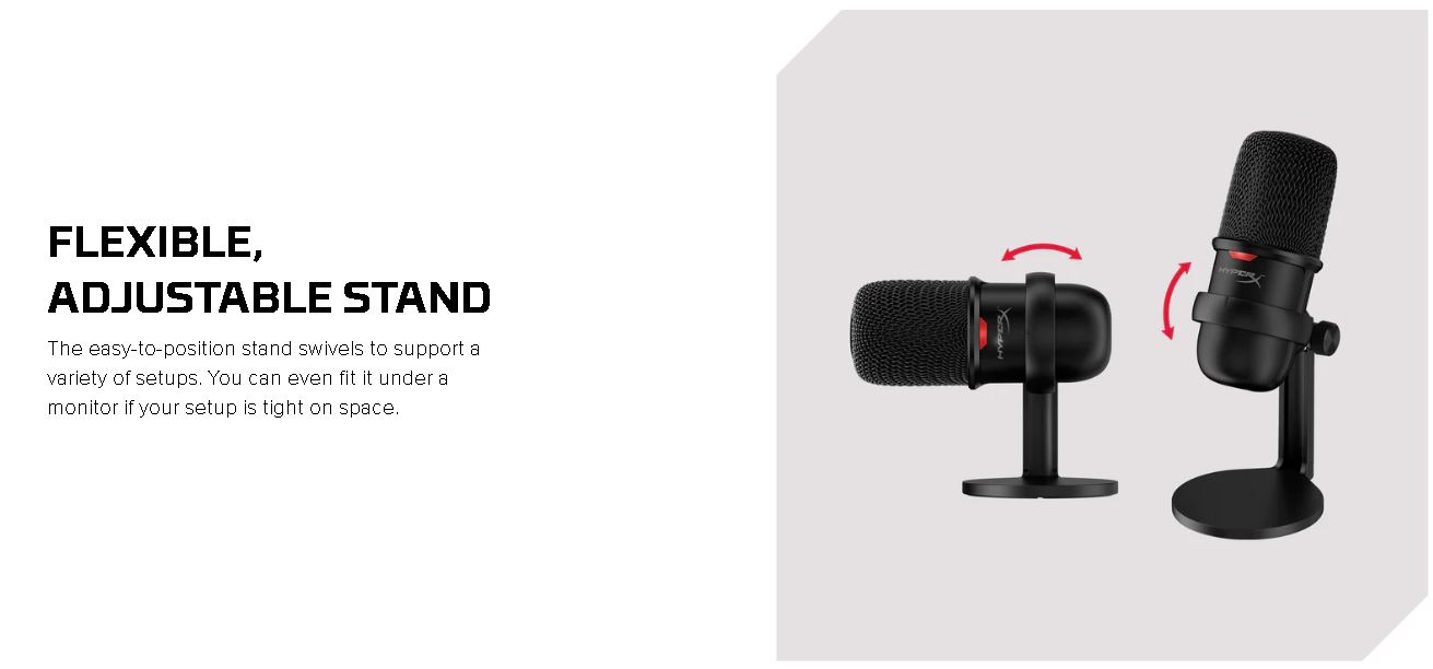 HyperX Solocast USB Microphone with Flexible, Adjustable stand, Tap to ...