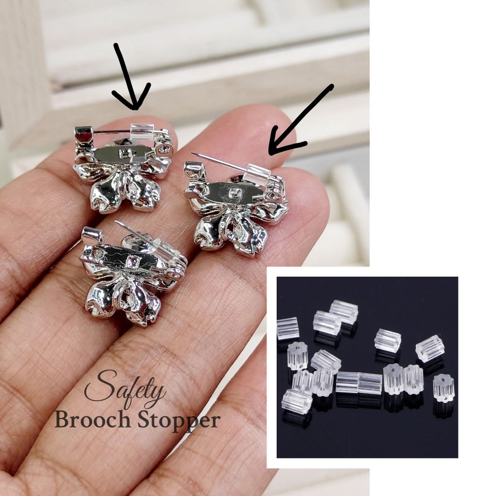 100pcs/lot Brooch Stoppers Rubber Earring Back Silicone Ear Plug ...