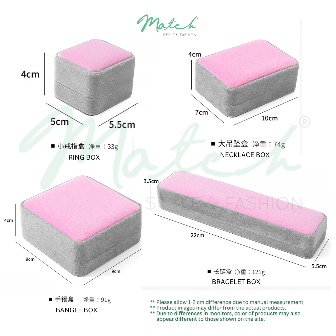 Velvet Jewelry Box Ring Necklace Bangle Bracelet Display Orgainzers ...