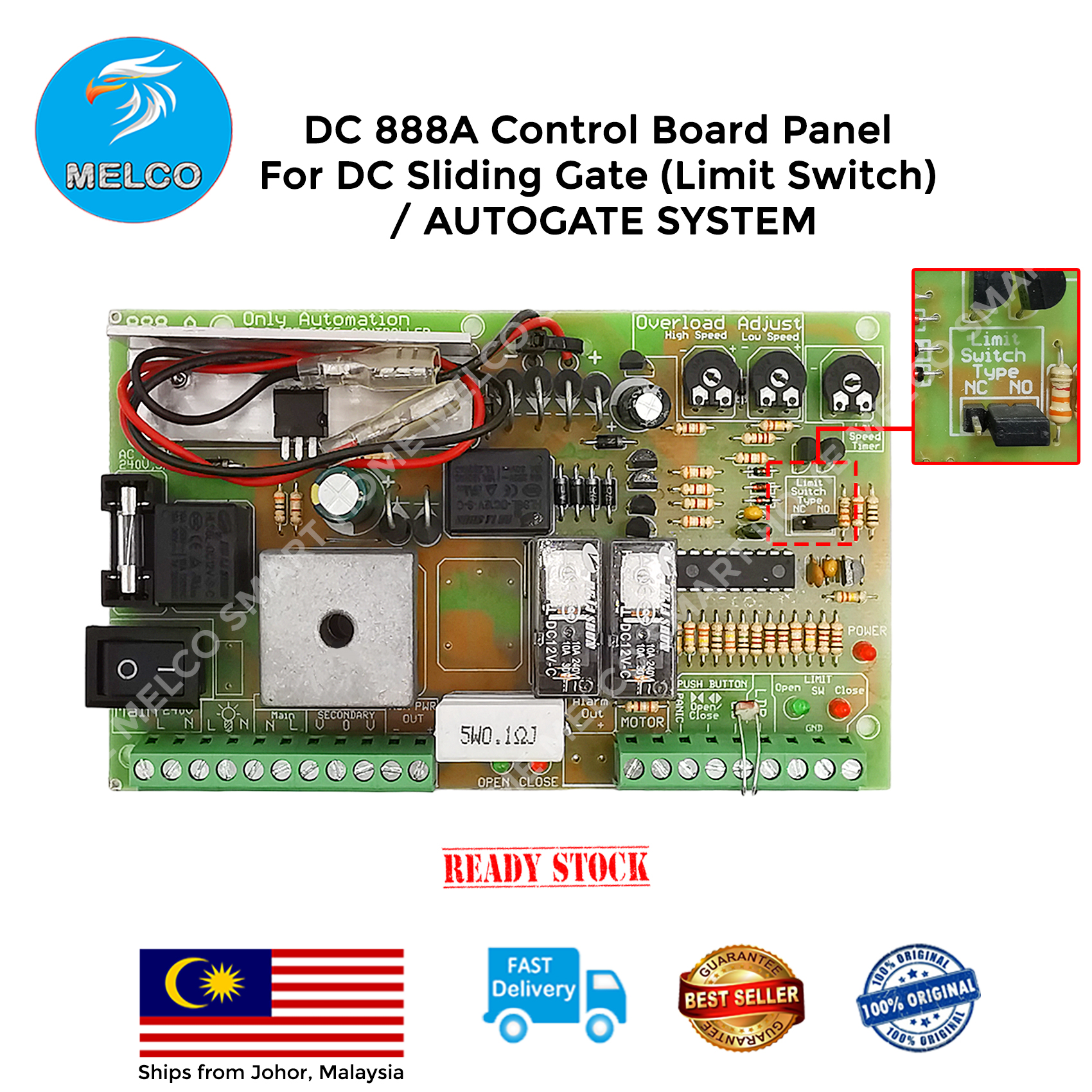 DC2 Autogate DC Sliding (Limit Switch Type) Control Panel / Board ...