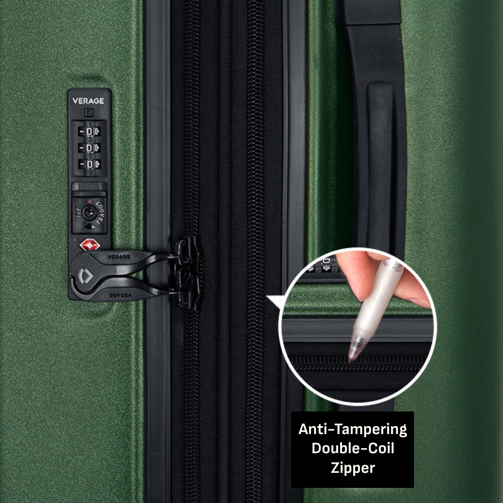 Verage Houston ABS-PC Anti-Bacterial Anti-Theft 24 inch Double Coil Zipper Hard Spinner Case ...