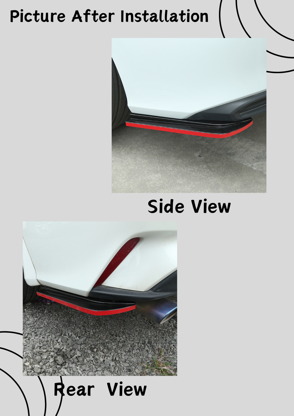 Car Universal Rear Bumper Lip Diffuser Winglet Wings Anti-crash ...
