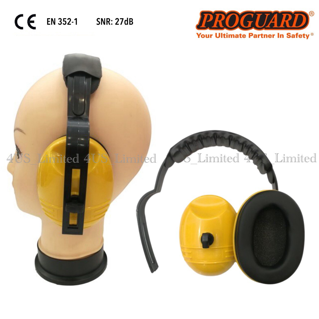 Proguard SNR 27DB Vito Earmuff WIth Rubber Head Band Adjustable Height ...