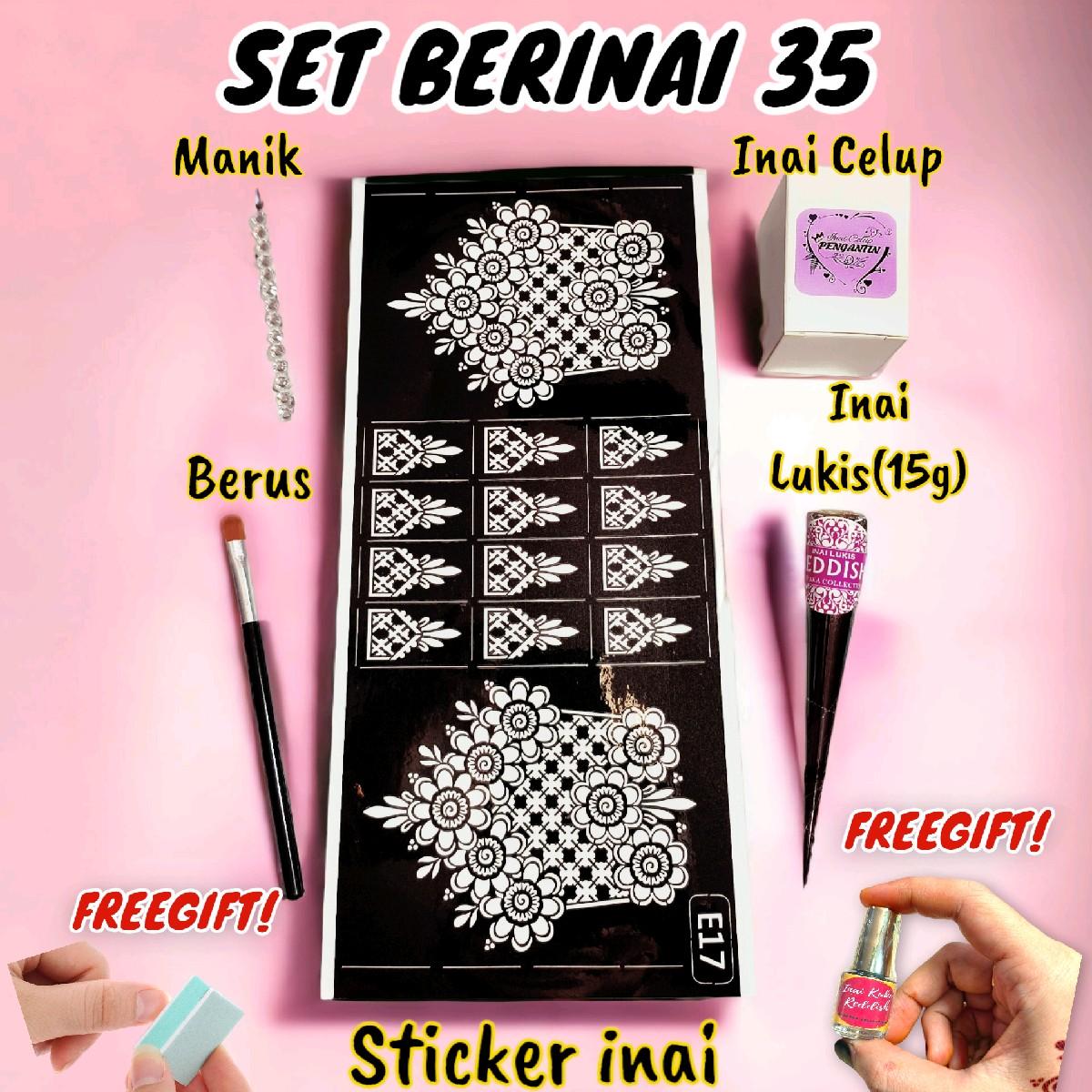 STICKER INAI MINIMALIS NEW DESIGN 2024 FREE INAI TUBE | Shopee Malaysia