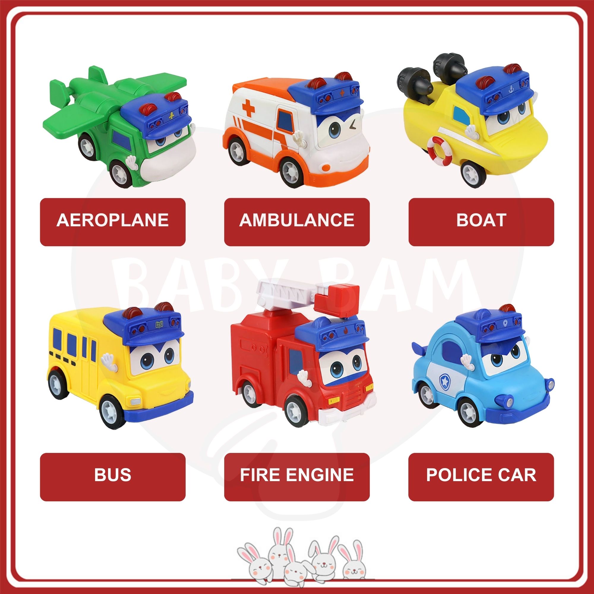 BABY BAM Go Go Bus Deformation Engineering Vehicles Toys - T17 | Shopee ...