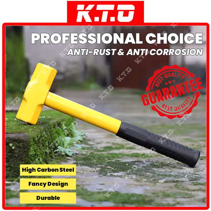 2LB / 3LB / 4LB KTO Sledge Hammer Handle Vibration Smashing Steel Head ...