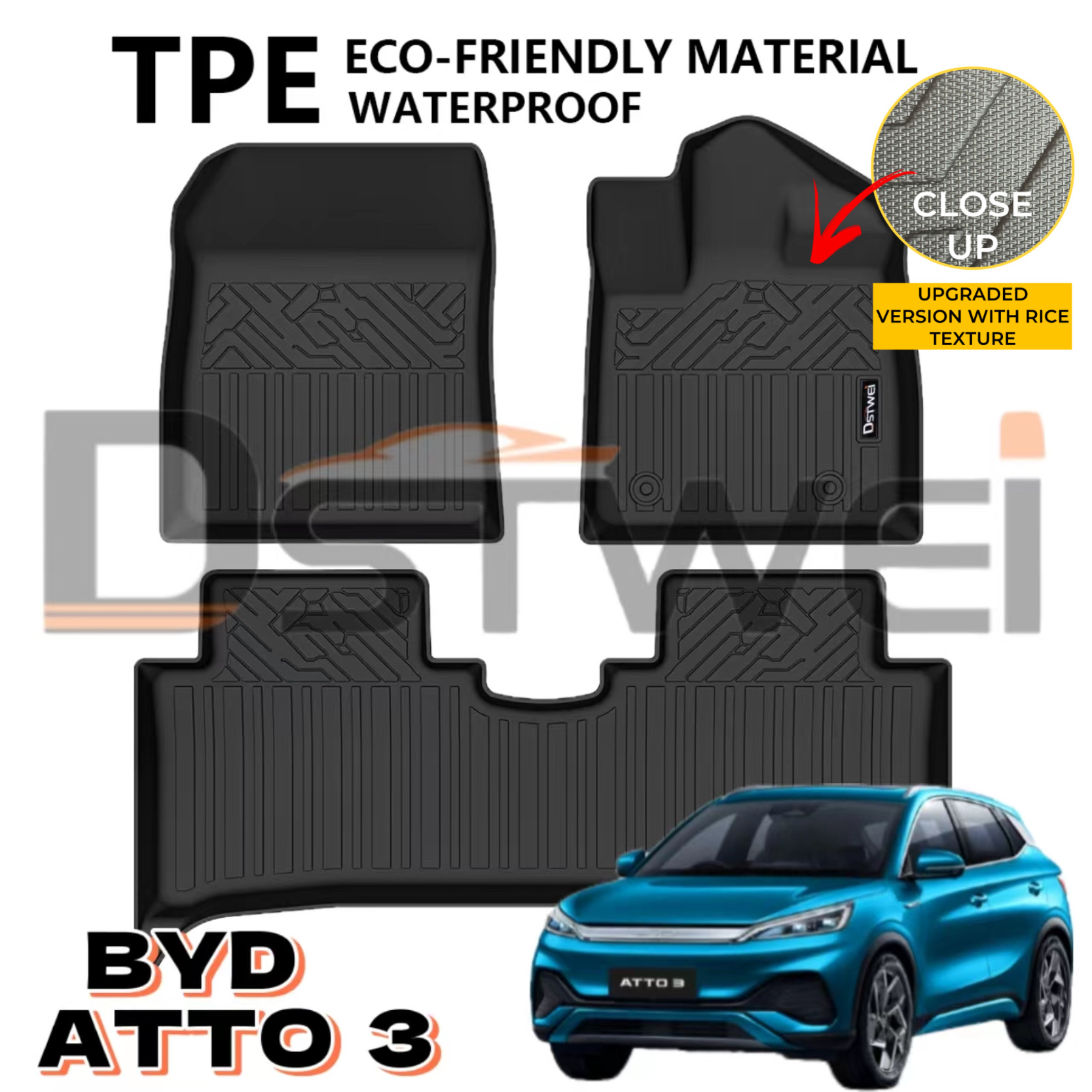 (Upgraded TPE) TPE Car Mat Car Carpet Karpet Kerete TPE compatible for ...