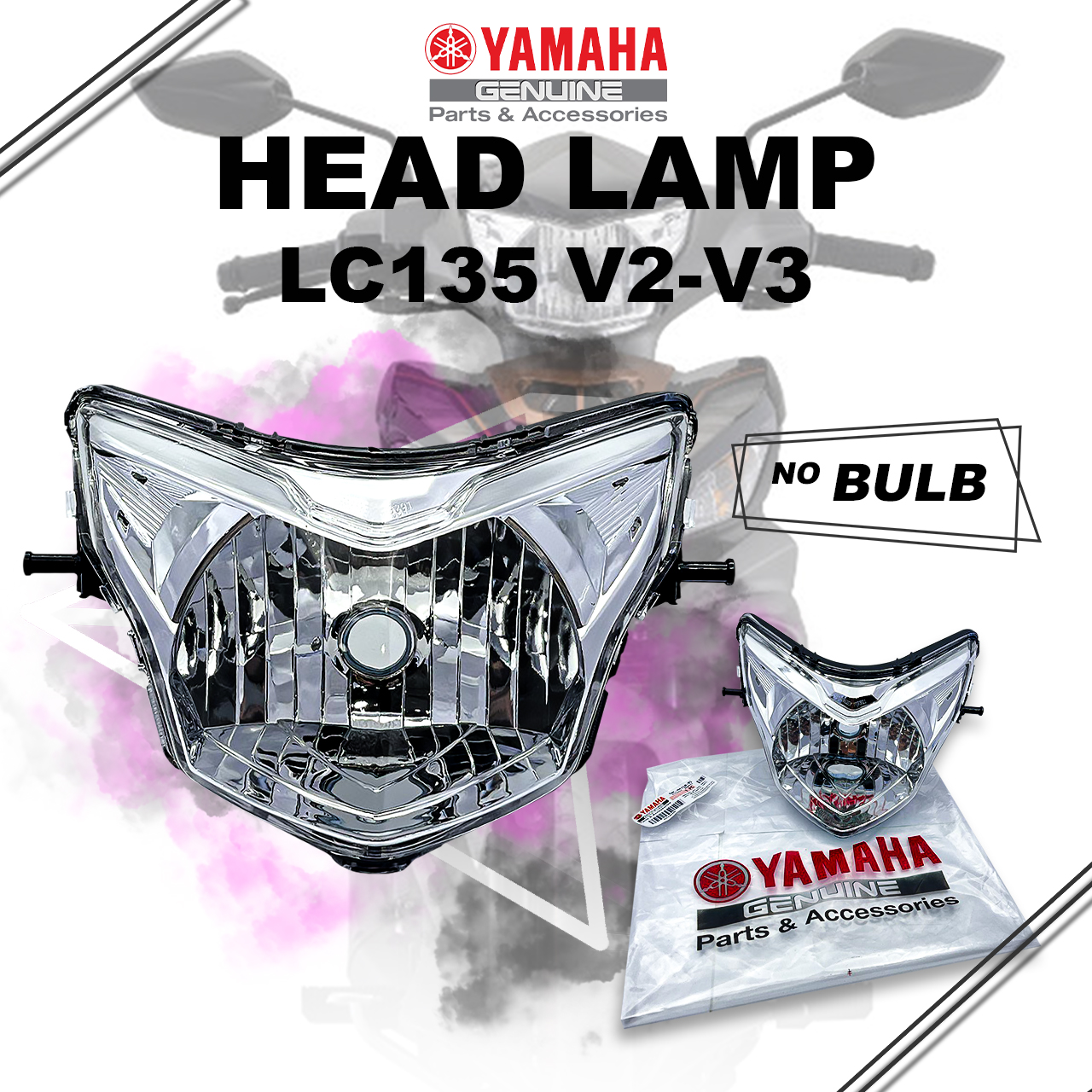 HEAD LAMP YAMAHA LC135 V1 LC135 NEW V2 V3 V4 V5 V6 V7 LC 135 CLEAR 135LC LAMPU DEPAN HEADLAMP ...
