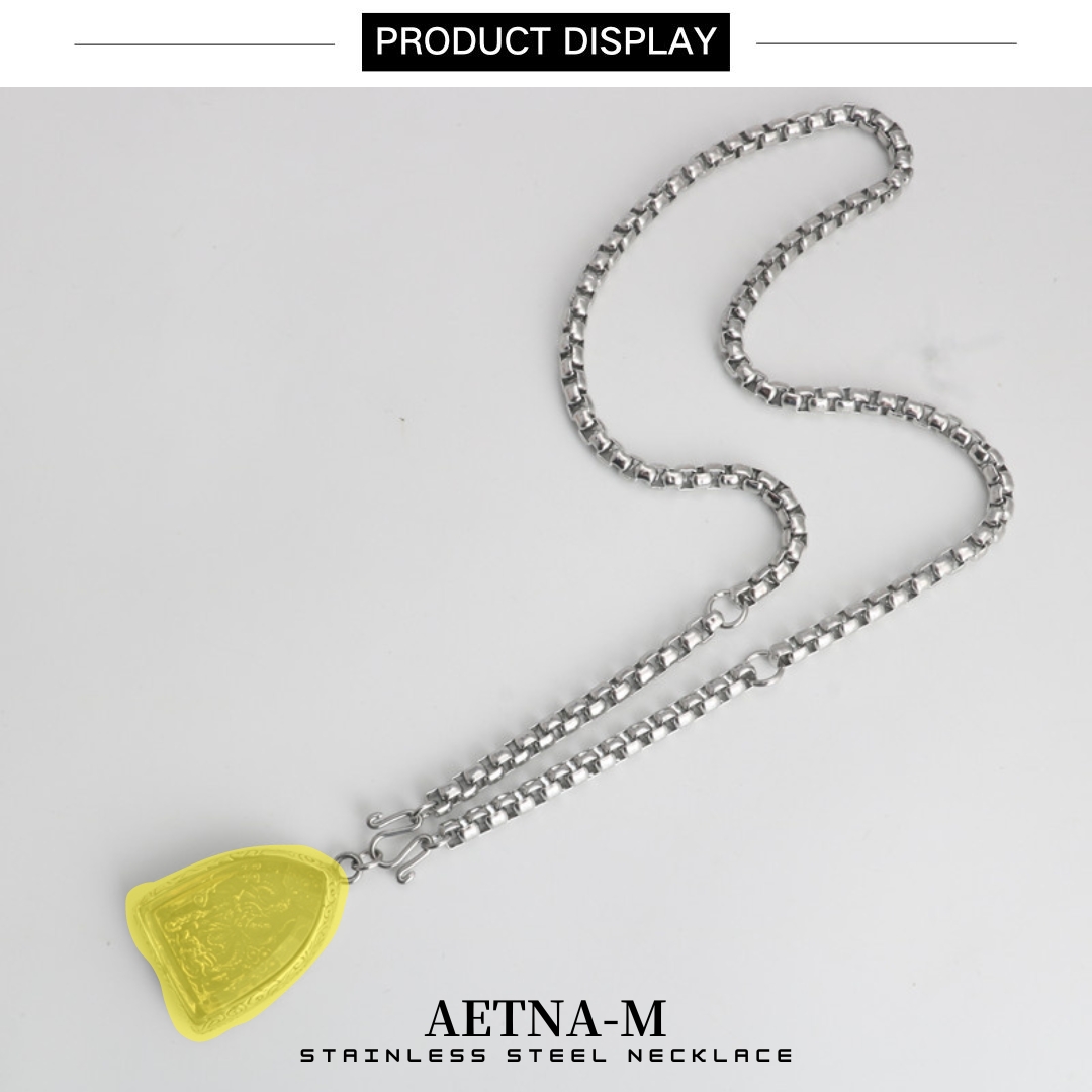 3/4mm 70CM Stainless Steel Amulet Necklace With M Shape Clasp Hook ...