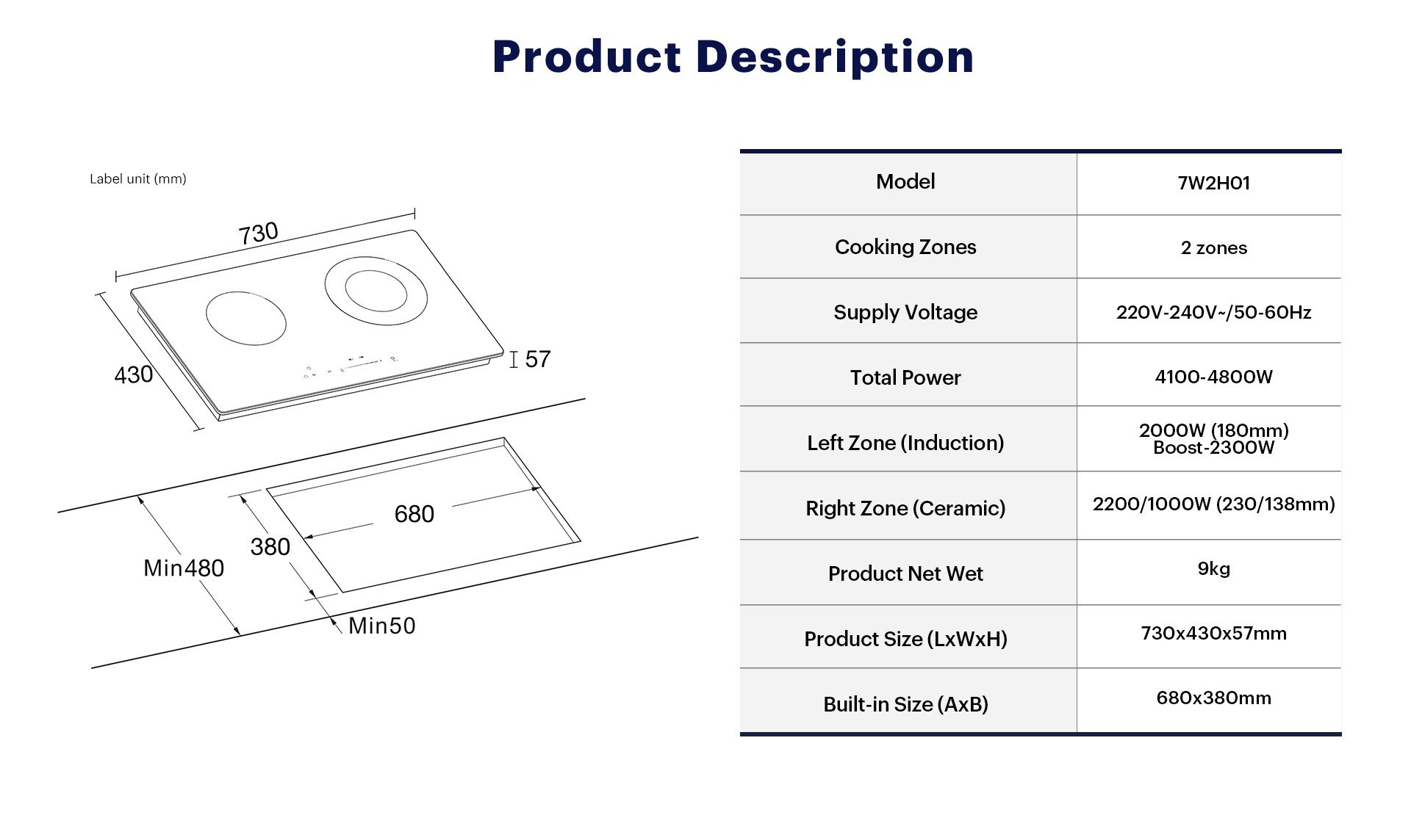 ROBAM Electric Hob With Induction + Ceramic Cooking Zone SRB-7W2H01 | Shopee Malaysia