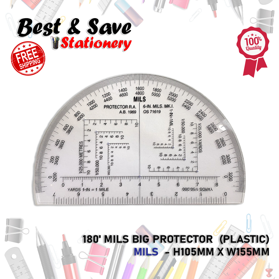 ( BEST & SAVE ) 180' MILS BIG PROTECTOR RULER & MILES RULER SOFT PVC ...