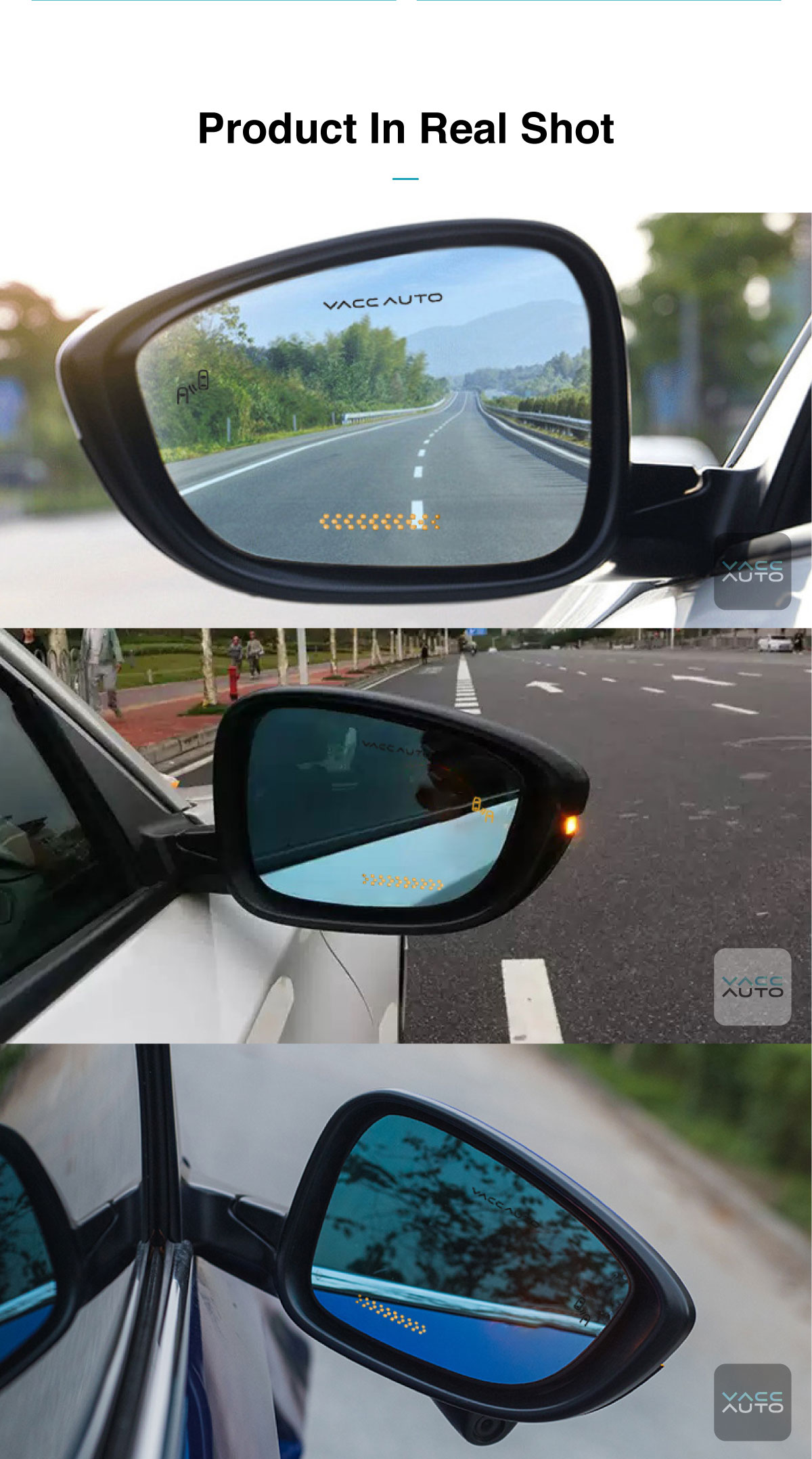 VACC AUTO BSM Blue Mirror with LED Signal Lamp Side Rearview Mirror ...