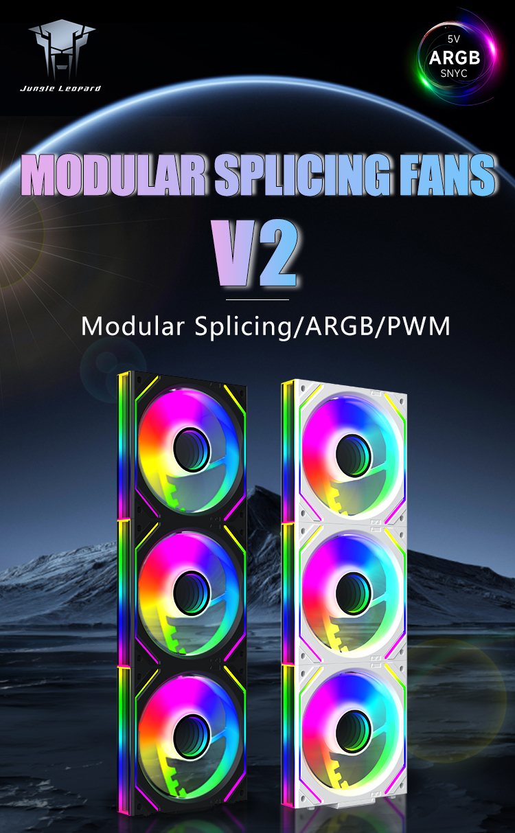Jungle Leopard Interstellar V2 ARGB 3Pin PWM 12cm Fan / Splicing ...