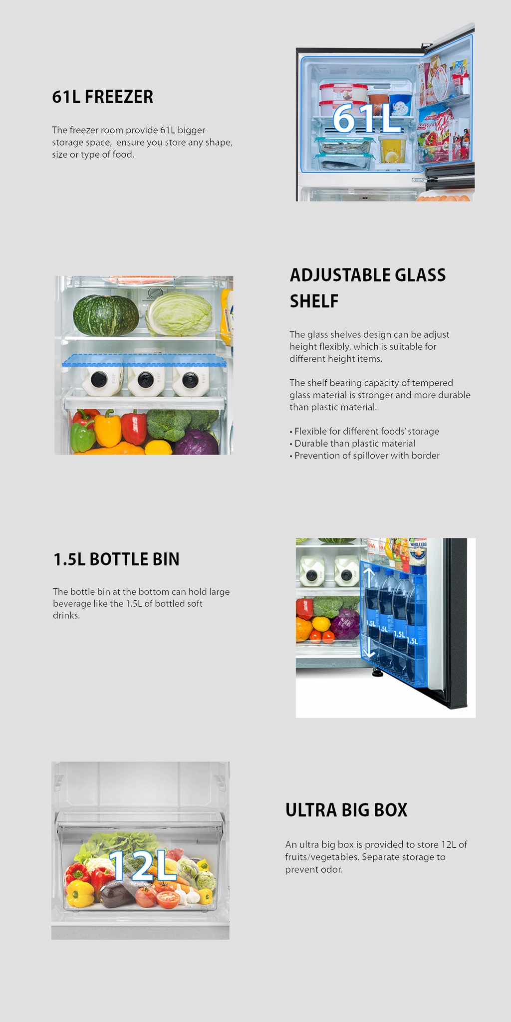 Toshiba 270 Liter 2 Door Inverter Refrigerator GR-RT300WE-PMY(UK ...