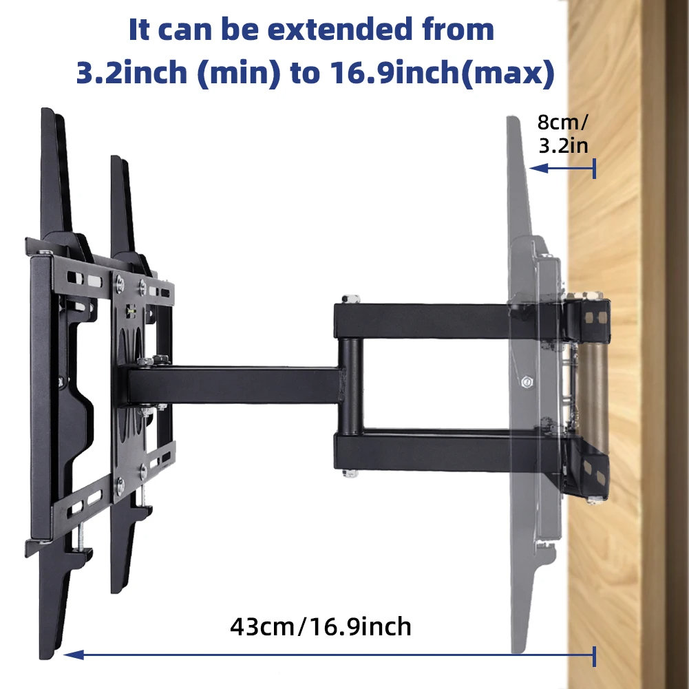 Heavy Duty Double Arm LED TV Adjustable TV Bracket Tilting Swivel Wall ...