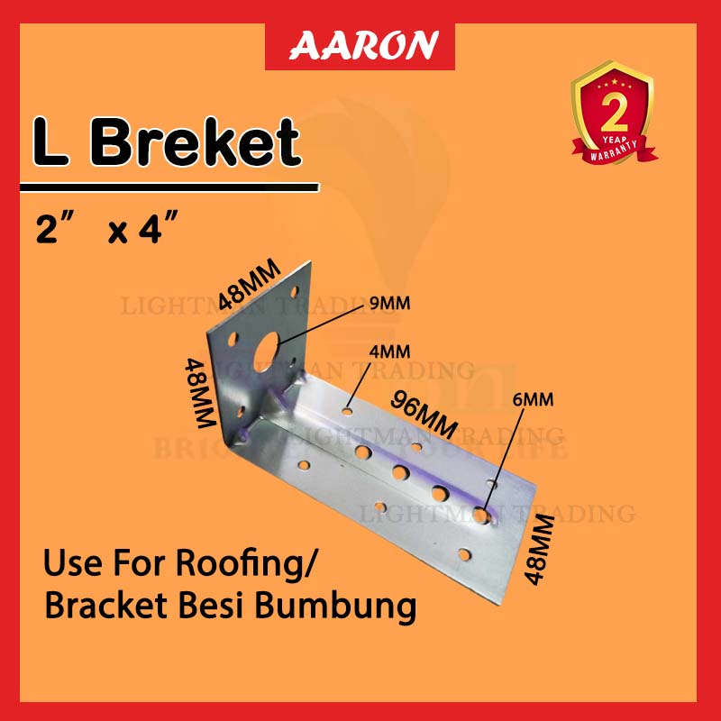 2'' x 4'' L Bracket Besi Atap/Angle Bracket/Truss L Bracket Roofing L ...