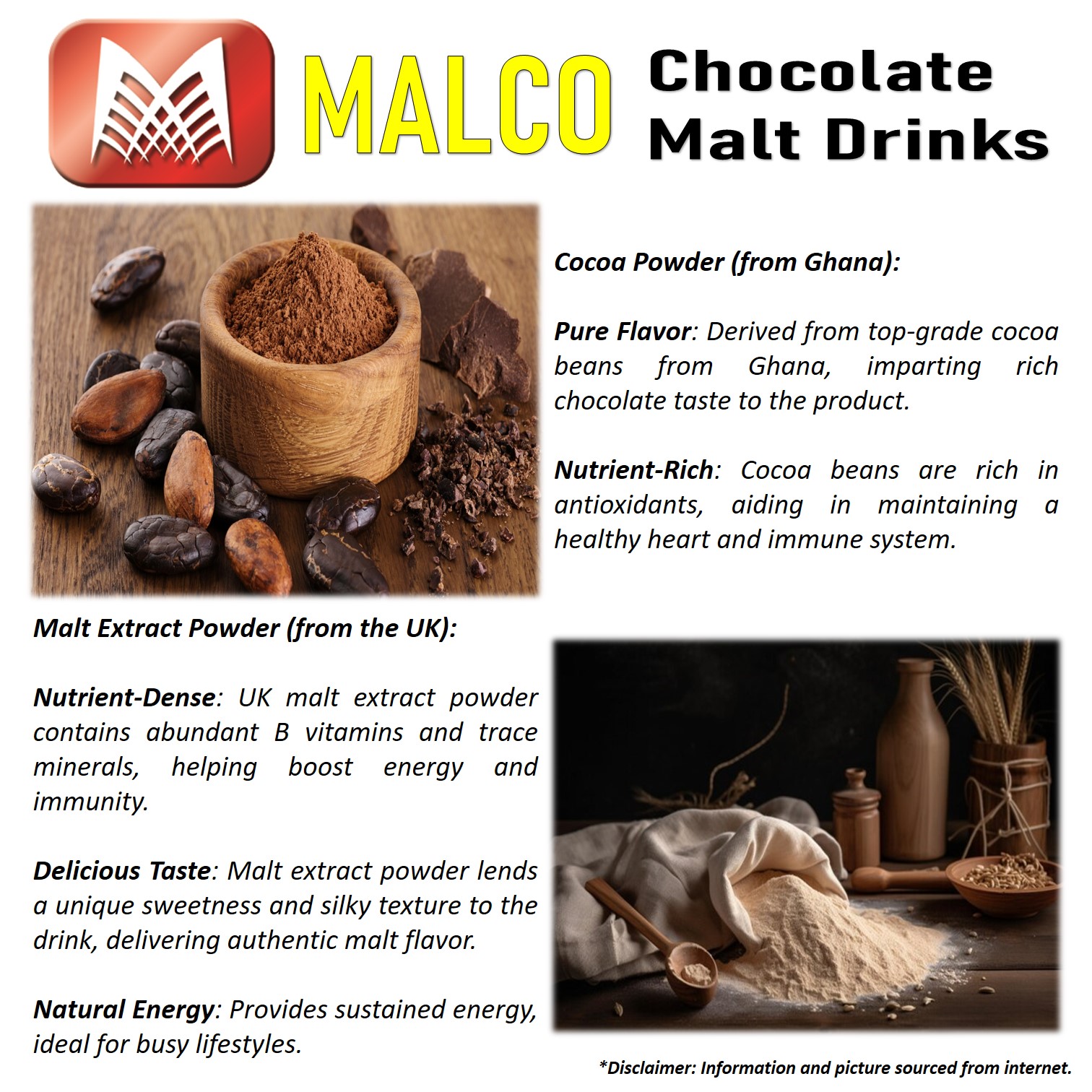 30gm x 15 sachets | MALCO | Chocolate Malt Drink | Minuman Coklat ...