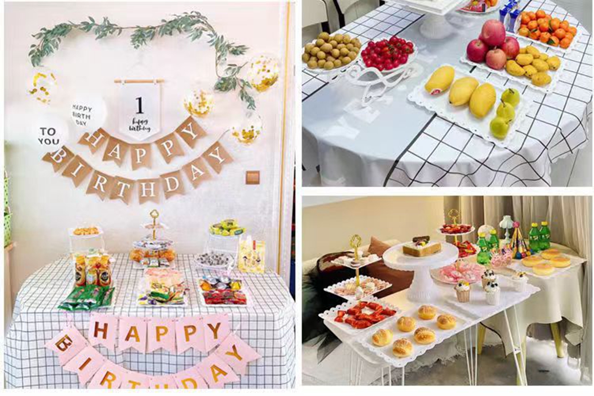 Dessert Table Decoration SetPlastic Snack Rack 2Layers Birthday Cupcake ...