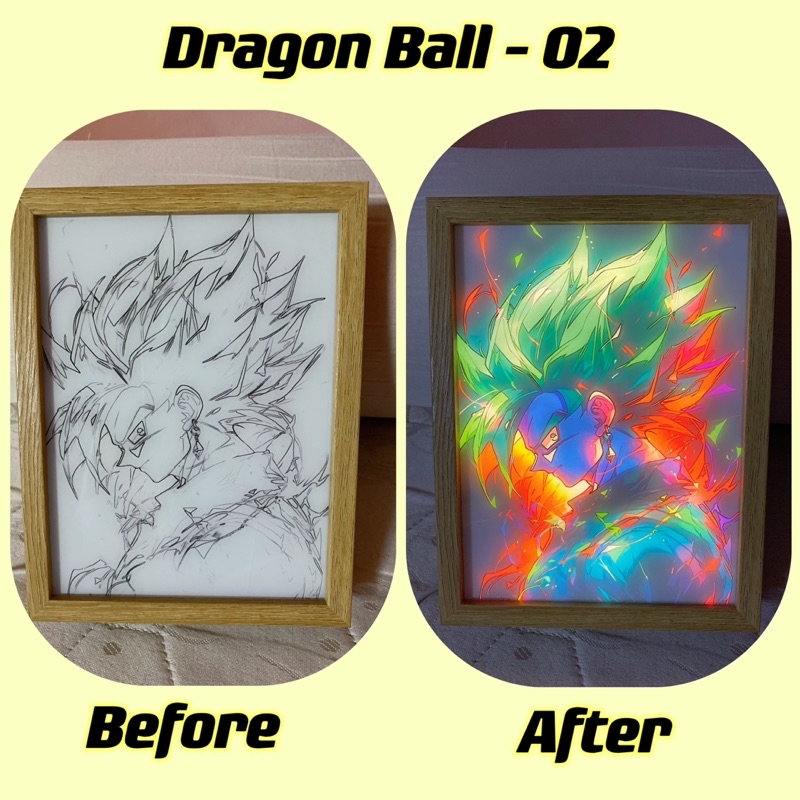 Dragon Ball Goku Light Painting Anime Photo Frame Painting Lamp ...