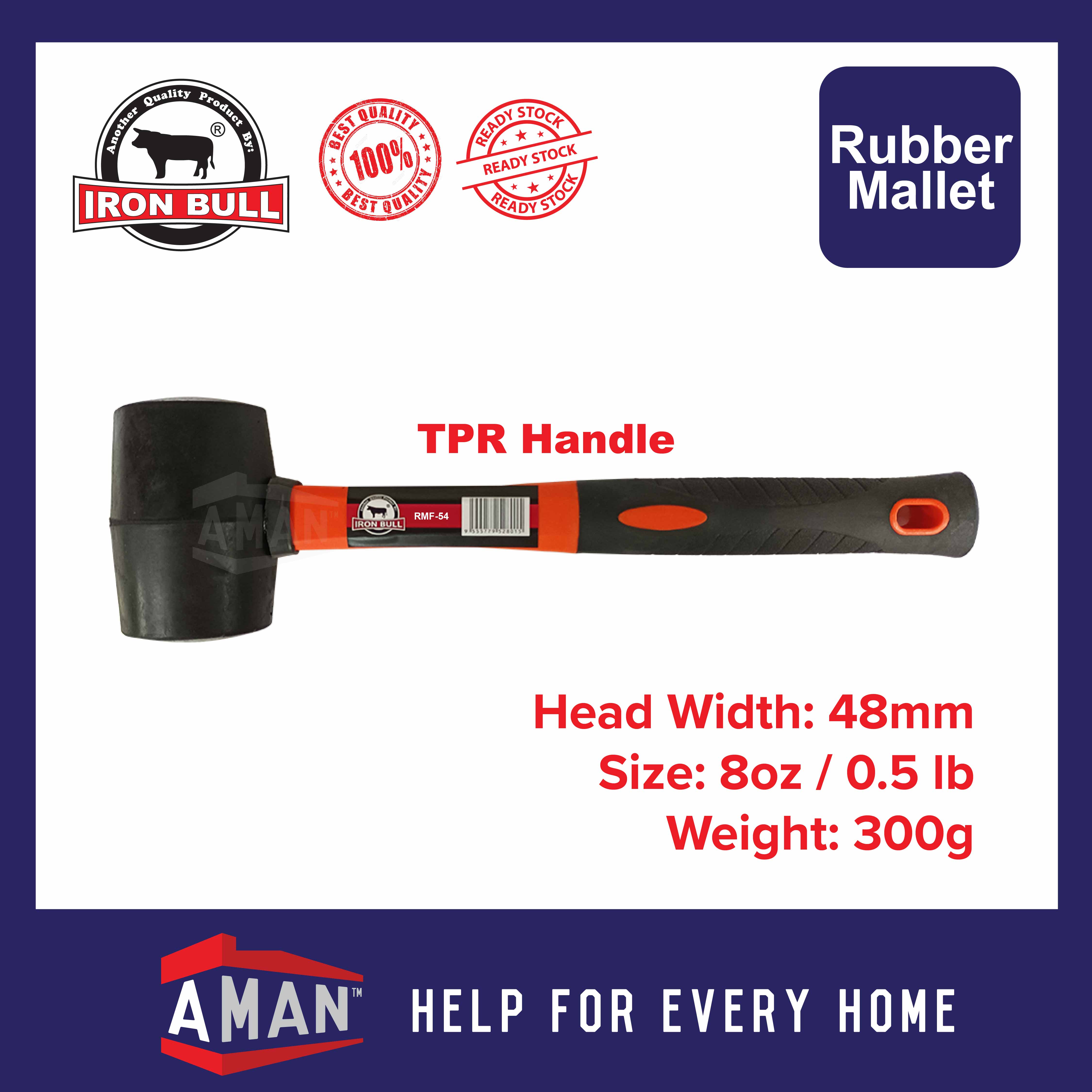 IRON BULL Rubber Mallet Hammer Rubber Hammer TPR Handle Hand Tools ...