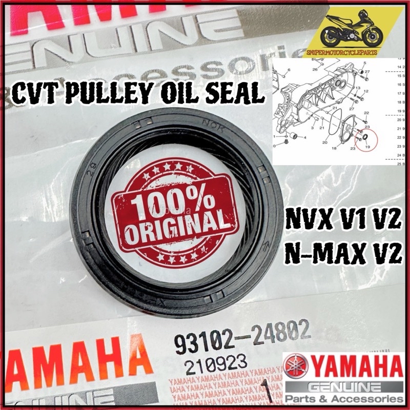 [100% ORIGINAL] NVX V1 V2 / NMAX V2 N MAX LH CVT PULLEY RH CRANK CASE OIL SEAL O-RING CVT ...