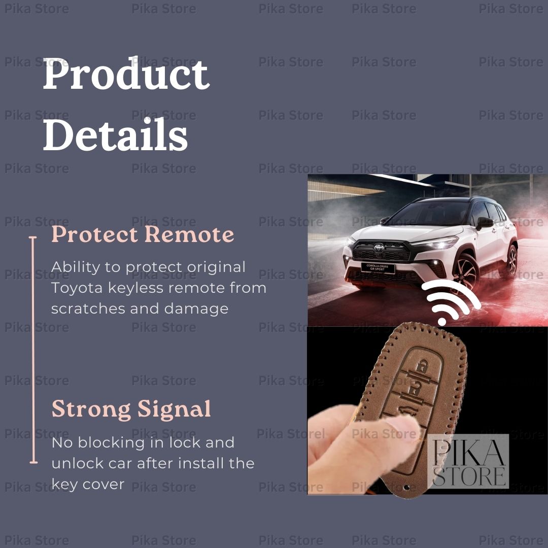 LEATHER Toyota Toyota Cross Key Cover Corolla Altis RAV 4 Camry Key ...