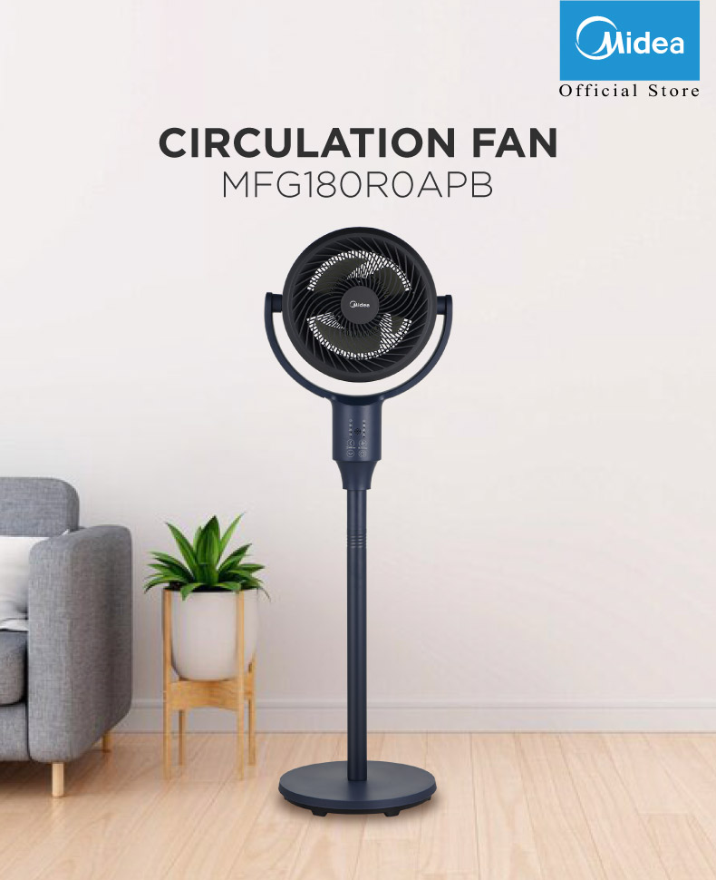 Midea MFG180R0APB 3 Blades 7 Inch Circulation Fan With 3 Speed Levels ...