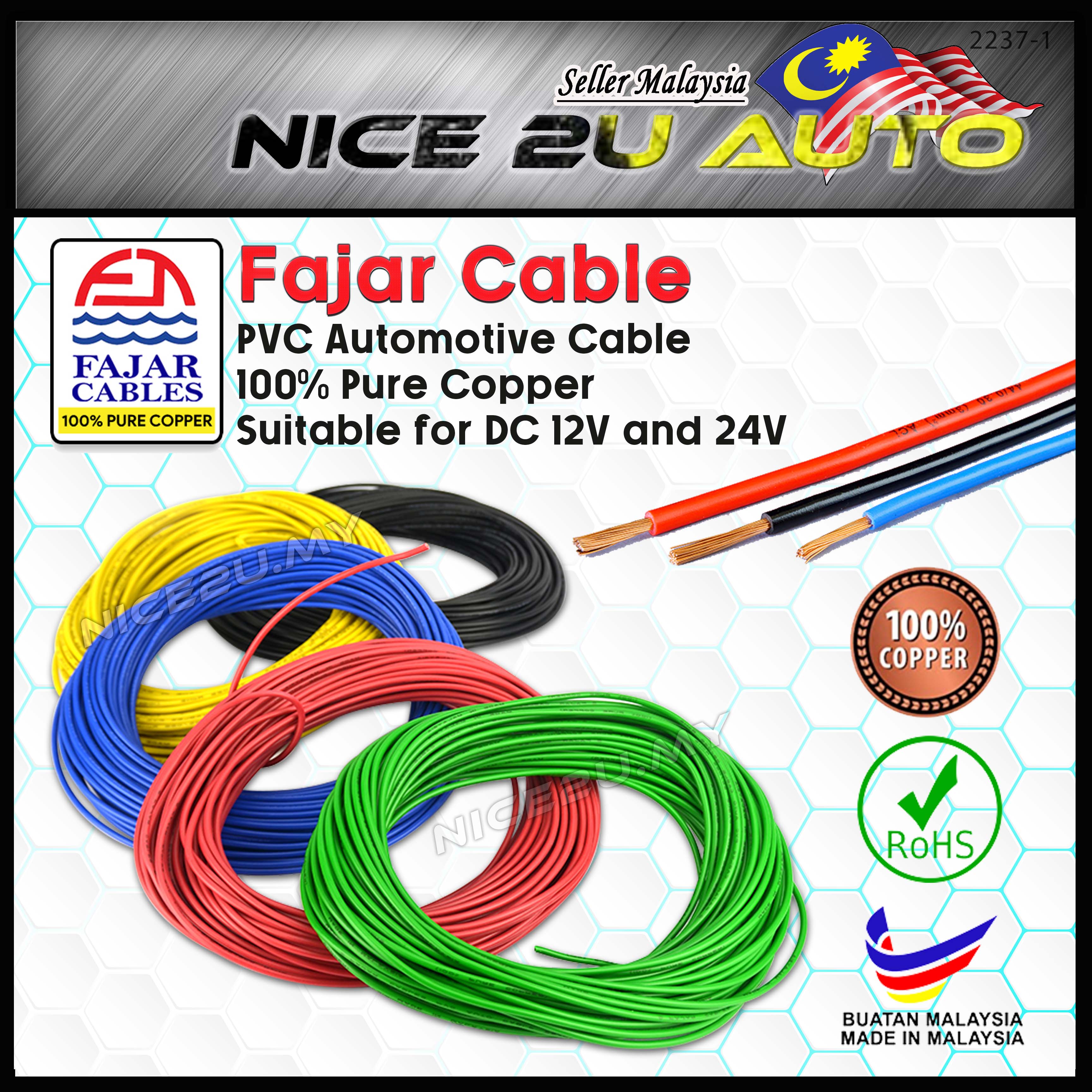 FAJAR Wire Cable Full Copper Car Motorcycle Van Lorry Truck Electronics ...