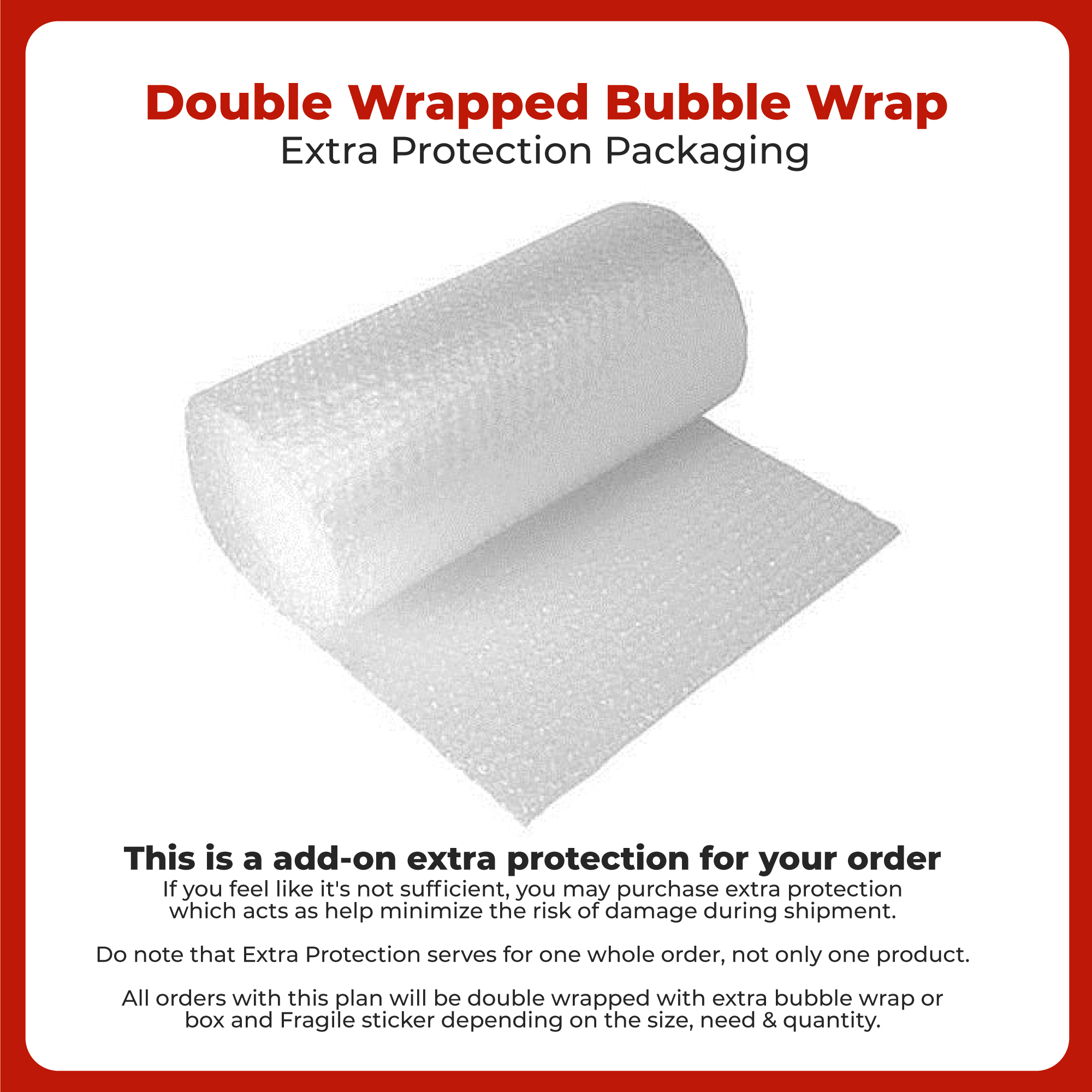 Extra Protection Packaging Double Wrapped Bubble Wrap Fragile Sticker ...