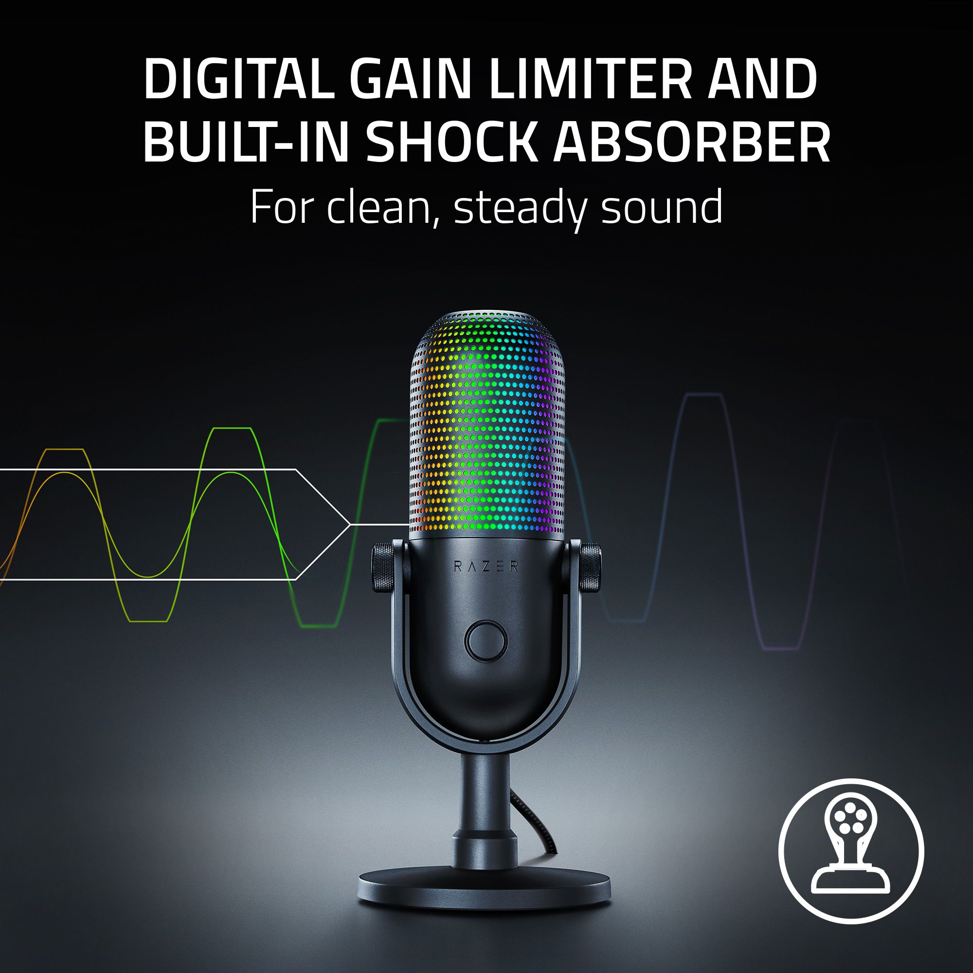 Razer Seiren V3 Chroma RGB Microphone | Condenser Mic Tap-to-Mute ...