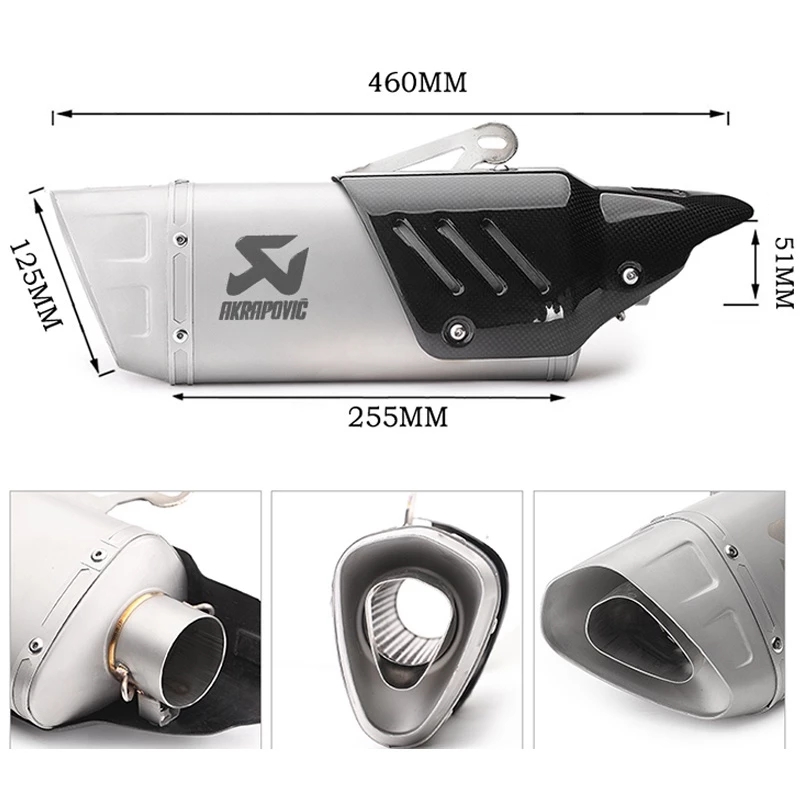 R1M Akra Universal Muffler 51mm Ekzos Tabung Black Exhaust R25 MT25 R15 ...