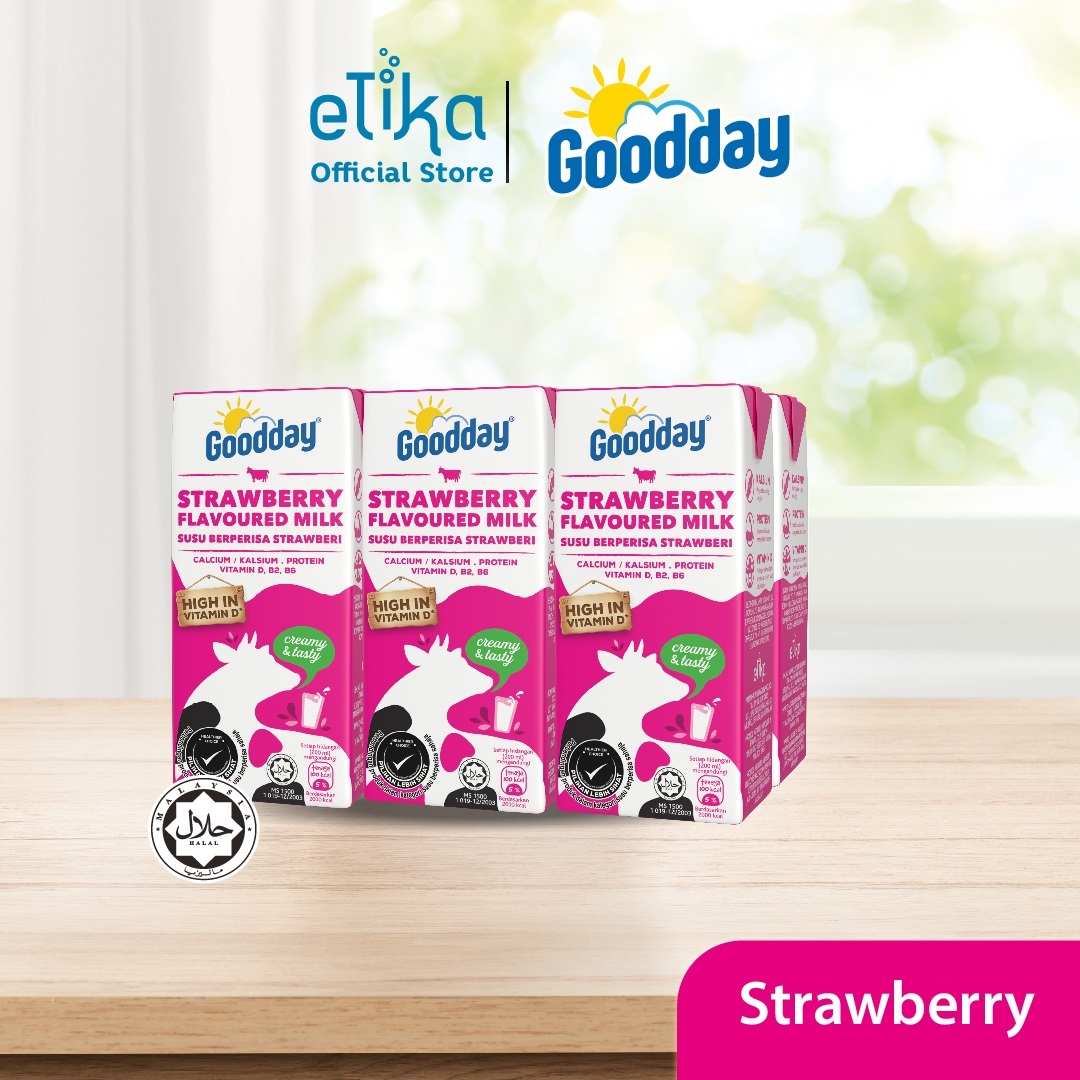 Goodday UHT - Chocolate/Strawberry/Full Cream/Low Fat Milk 200ml x 6 ...
