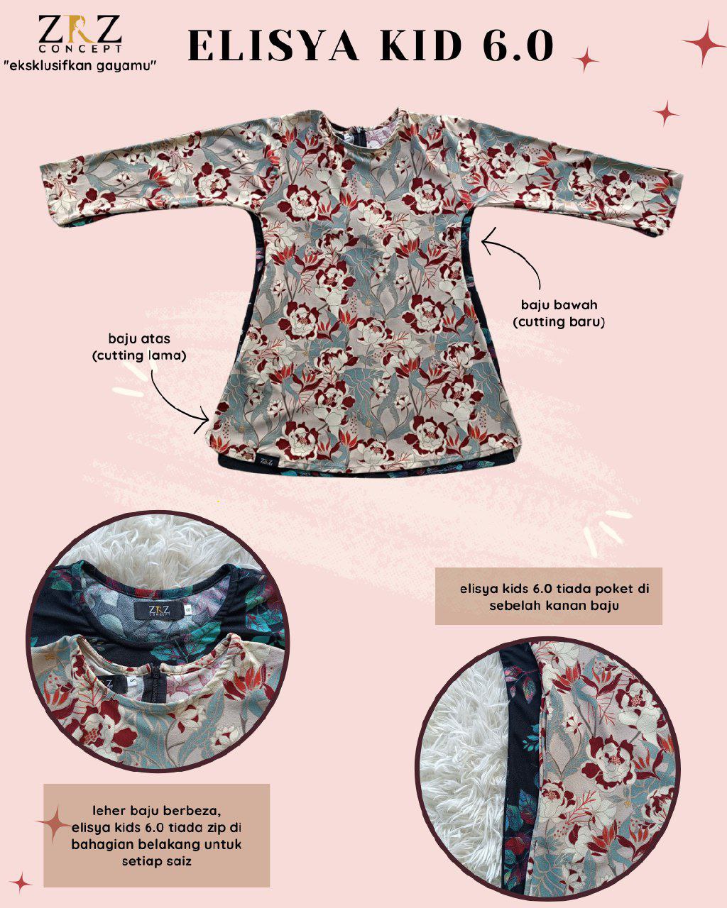 Baju Kurung Budak Elisya Tanpa Gosok Material Moss Crepe. Baju Kurung Moden Budak Ironless ...