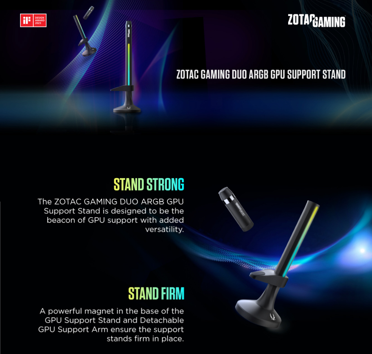 ZOTAC GAMING Duo ARGB GPU Support Stand # ZT-GPUSTD-ARGB | Shopee Malaysia
