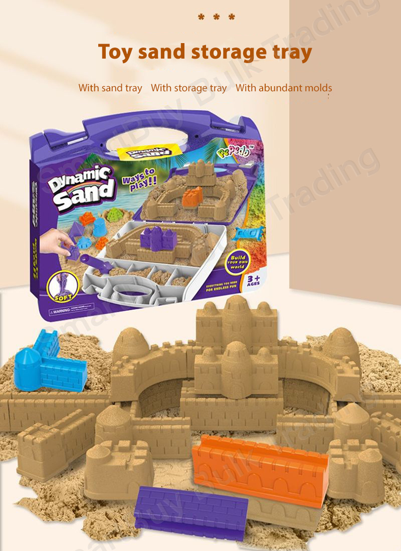Dynamic Sand Children Castle Construction Toy with Storage Sandbox ...