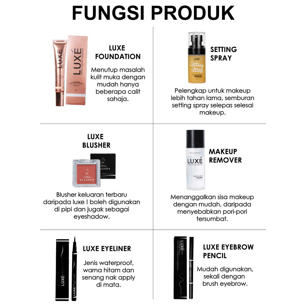 ORIGINAL | LUXE PERFECT COVER FOUNDATION VELVET LIPMATTE MAKEUP REMOVER SETTING SPRAY | READY ...