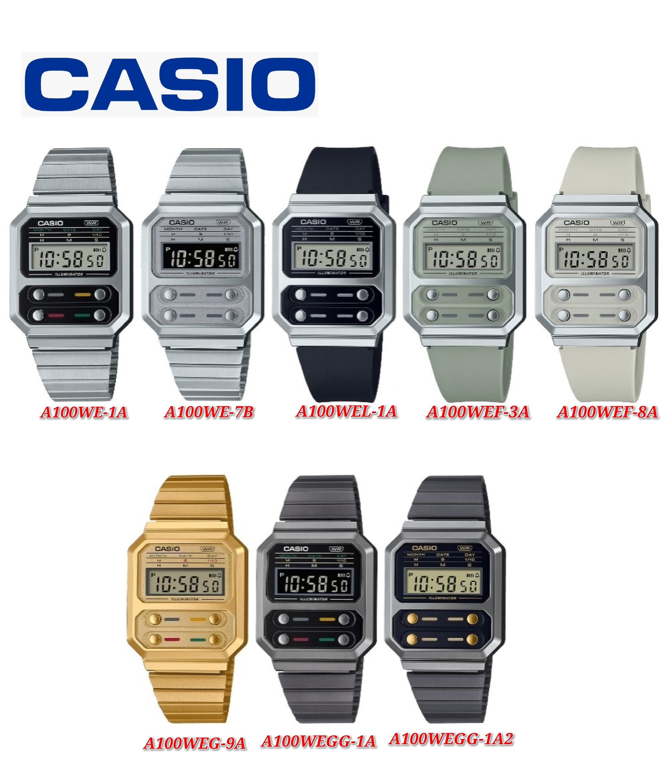 Casio A100WE / A100WEG / A100WEGG / A100WEL / A100WEF Vintage Series ...