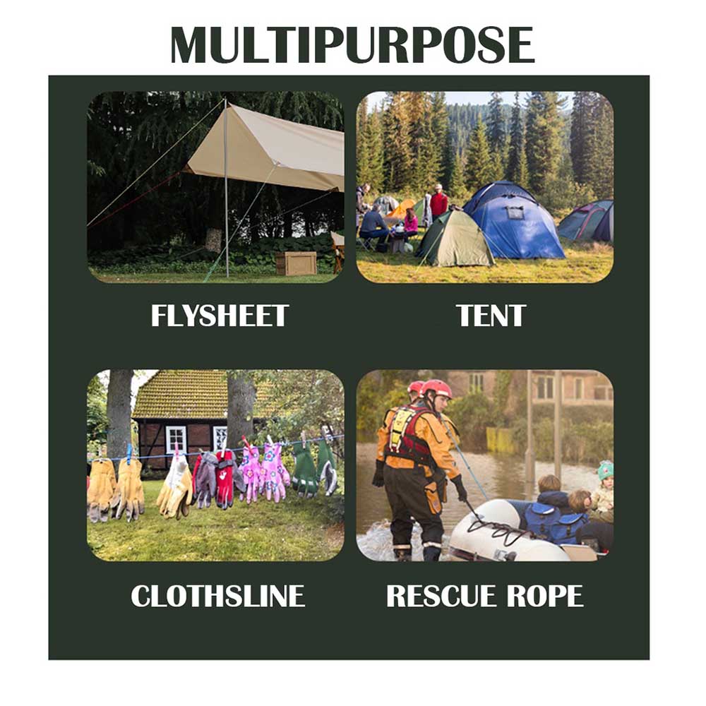 4 Meter Reflective Camping Rope Tent Ropes Flysheet Wind Rope Tensioner ...