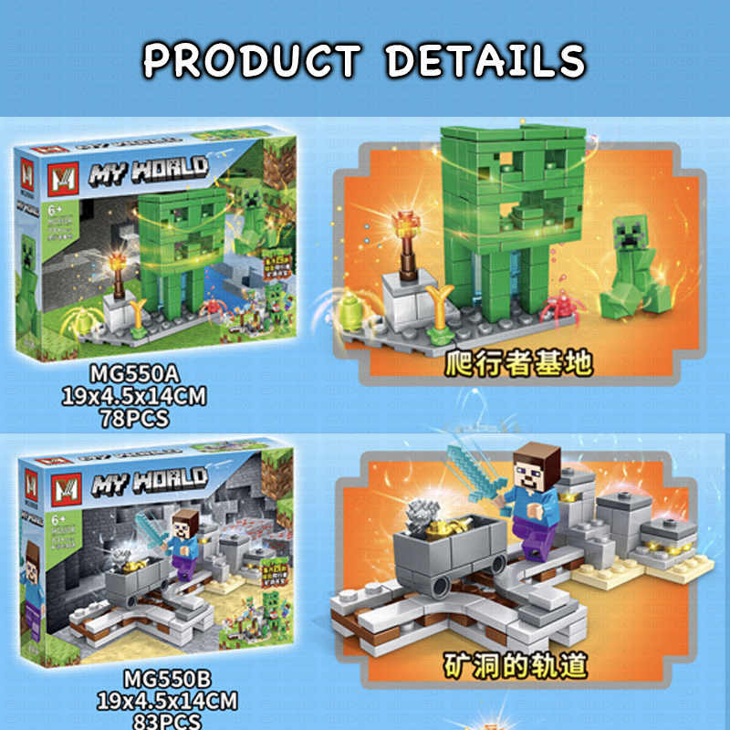 MG 550 My World Minecraft Mines Treasure Hunt 4 in 1 Building Blocks ...