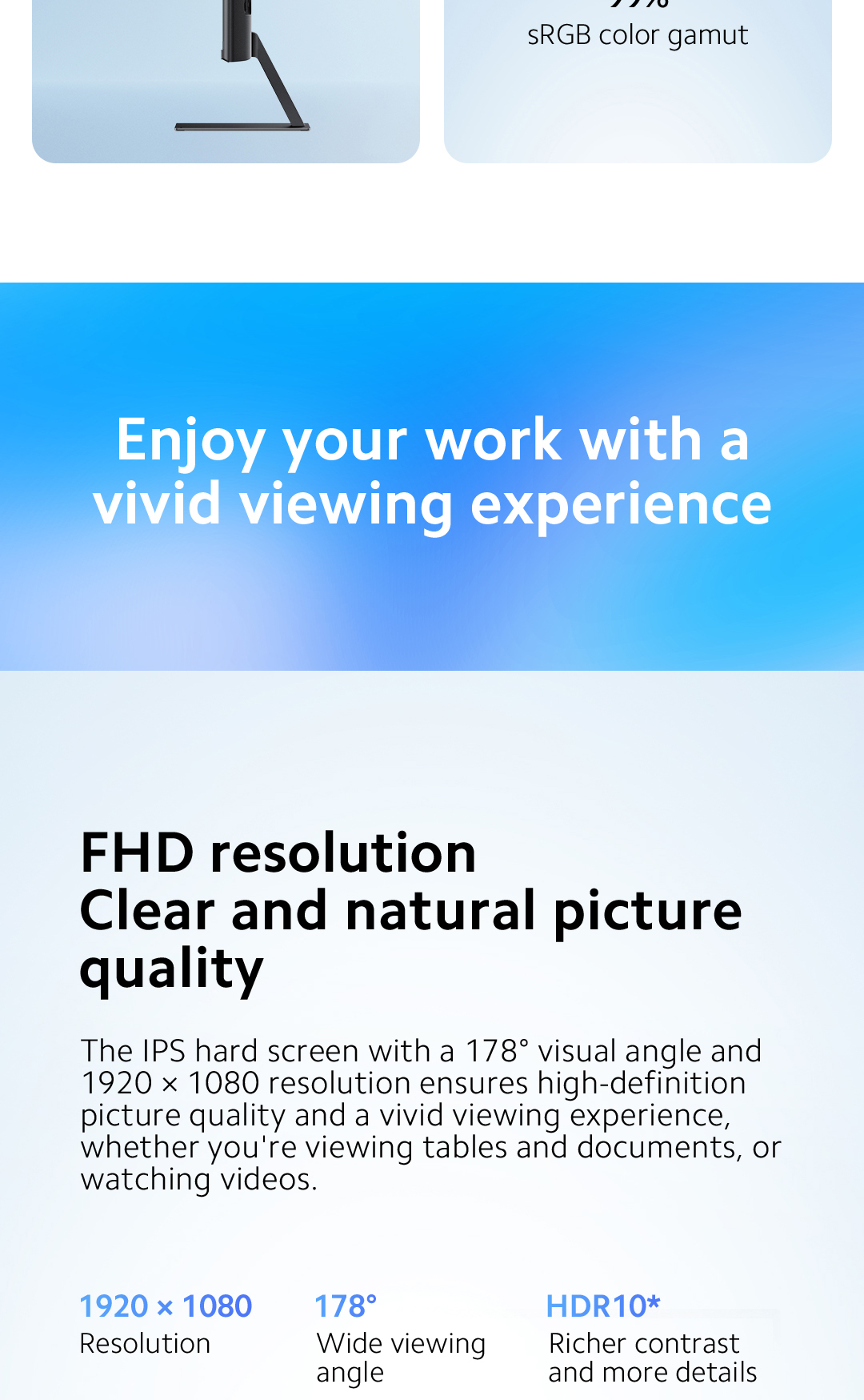 Xiaomi Monitor A27i 1080P/100Hz refresh rate/HDMI 2.0+DP 1.4 port/IPS ...