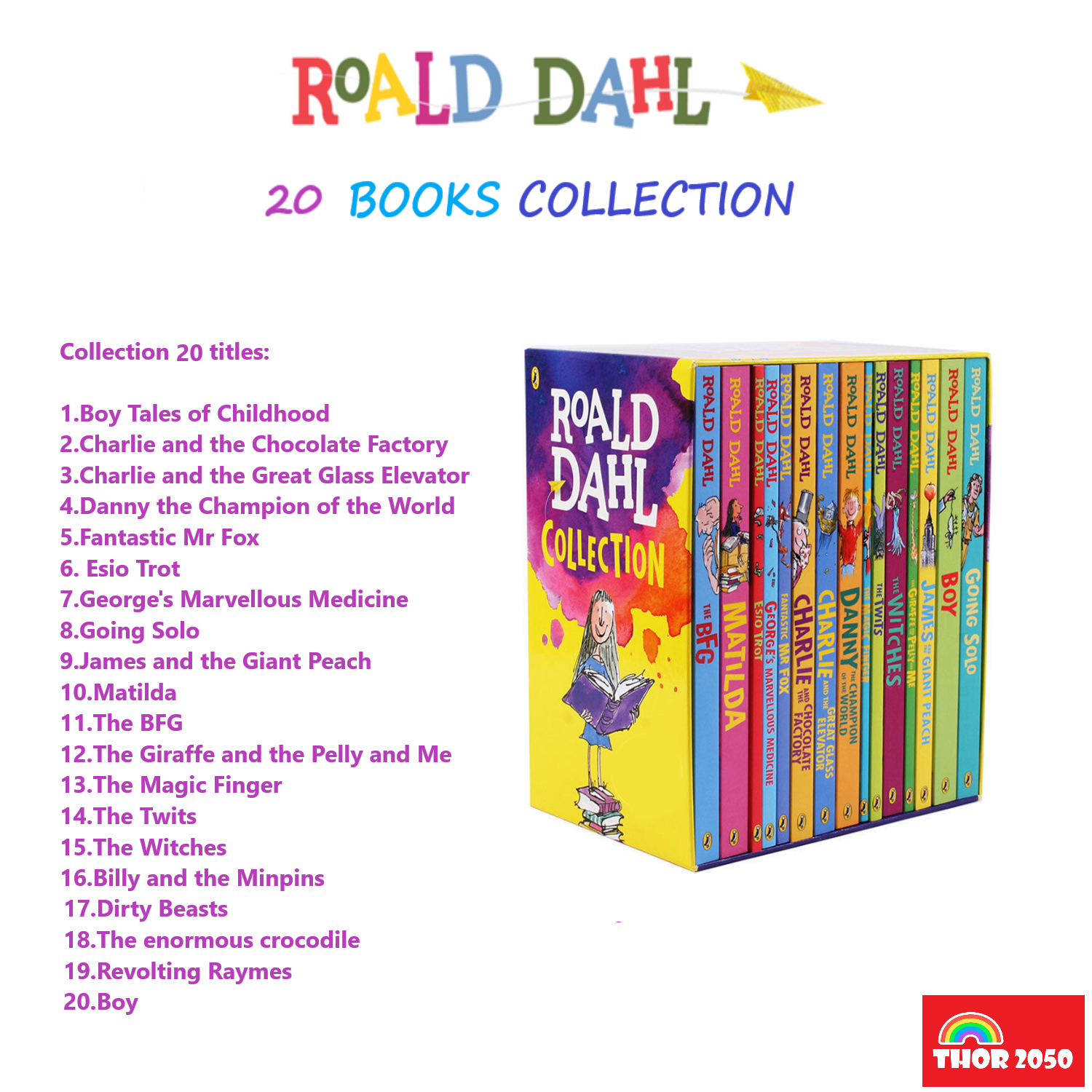 【Roald Dahl】【20 books 】🔥🔥 Roald Dahl Collection 20 books hard case set ...