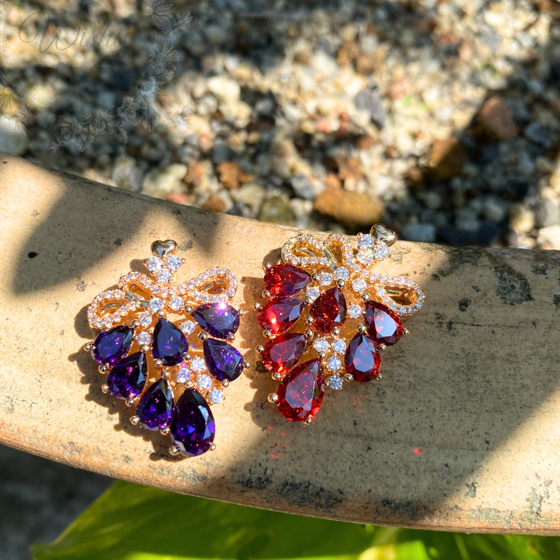 Loket Emas Suasa Batu Zircon Anggur Gold Plated Grape Zirconia Stone ...